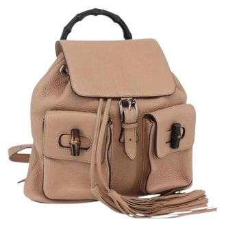 Gucci Pre-owned Vintage Lederrucksack - - Pre-owned - Damen - Beige - ONE SIZE
