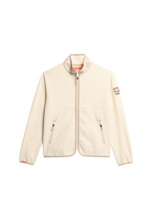 Superdry Damen Active Fleecejacke mit durchgehendem Rei&szlig;verschluss Reiswei&szlig; 36