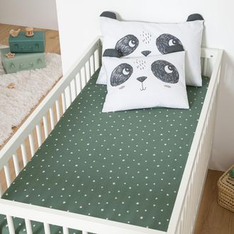 La Redoute Interieurs Drap-housse B&eacute;b&eacute; Coton Bonnet 17 Cm Panda Mania
