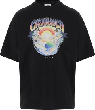 Casablanca Homme, Tops, Noir, Taille: S T-Chemises