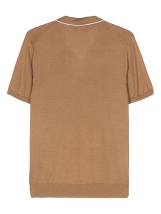 Fedeli Mens Wave Fine-Knit Polo Shirt Ss24 M