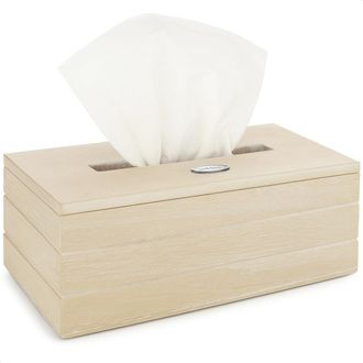 Com-Four Kosmetiktücherbox aus Holz - Taschentuchbox mit klappbarem Deckel - Handtuchspender für Bad, Schlafzimmer und Wohnbereich (25x13.5x9cm)