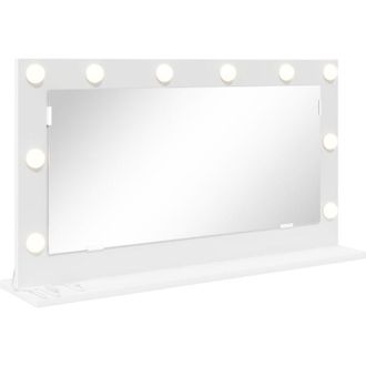 vidaXL Kosmetikspiegel Wei&szlig; 80 x 45 x 18 cm Holzwerkstoff und Glas Vidaxl
