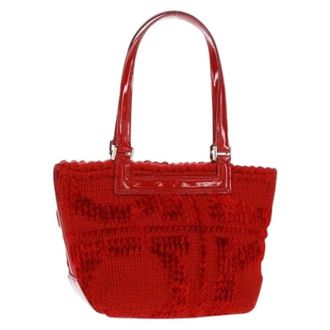 Ferragamo Sac &agrave; main en coton Pre-owned - Femme - Pre-owned - Rouge - Taille: ONE Size