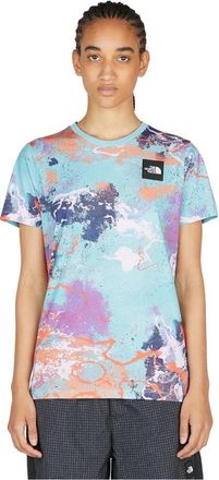 The North Face Cotton Splatter Graphic T-Shirt - - Sport - Damen - Blau - XS