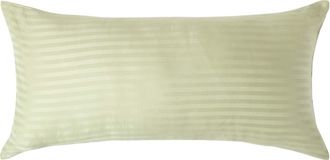 Homescapes 2er-Set Damast Kissenbezug 40x80 cm lindgrün mit Satin-Streifen & Reißverschluss, 100% ägyptische Baumwolle, Fadendichte 330