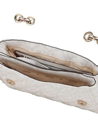 Guess Womens Shoulder Bag Off White Polyurethane - Shoulder-Bags