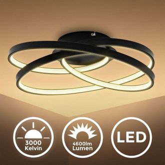 B.K.Licht B.k.licht - i plafonnier led design i lampe de plafond salon i lumi&egrave;re blanche chaude 3000 k i 35 Watt i lampe de chambre anneaux led