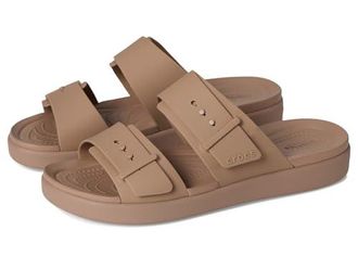 Crocs Femme Brooklyn Buckle Low Sandale cale, Latte, 34 EU