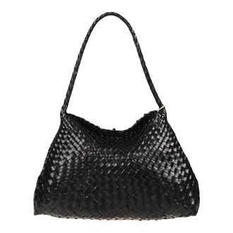 Dragon Diffusion Santa Maria Sac Cabas En Cuir Tress&eacute; - Femme - Sacs - Noir - Taille: ONE Size