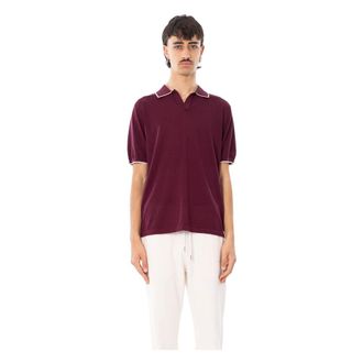 MC2 Saint Barth Homme, Tops, Rouge, Taille: L Sloan Polo en Coton avec Bords Contrast&eacute;s