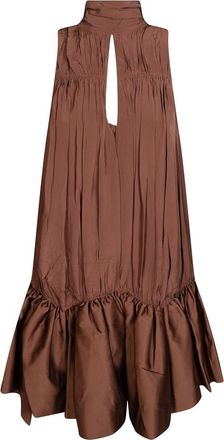 Rotate Rotate Birger Christensen, Femme, Robes, Brun, Taille: 38 FR Mini-robe fronc&eacute;e