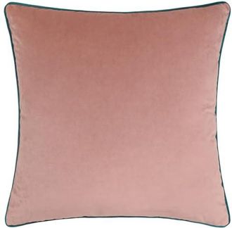 furn. Meridian Kissenbezug - luxuri&ouml;ser kontrastfarbener paspelierter Samt-Dekobezug (Rouge/Blaugr&uuml;n - 45x45cm)