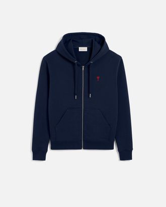 Ami Hoodie bleu zipp&eacute; en coton Ami de Coeur Bleu - XXXL - Unisex