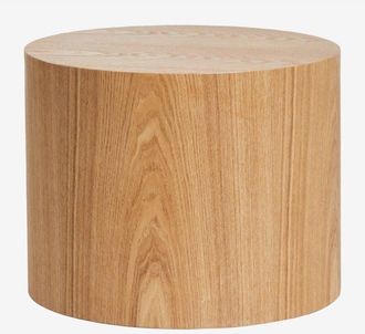 Sklum Runder Beistelltisch aus MDF und Eschenfurnier (&Oslash;50 cm) Lily Nat&uuml;rlich