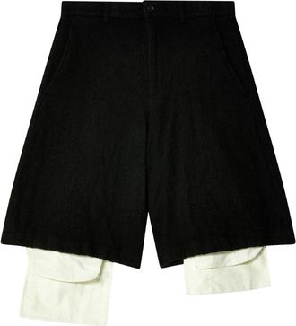 Comme Des Gar&ccedil;ons Shorts im Layering-Look - Schwarz