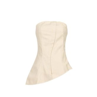 Topshop Top bustier &agrave; ourlet asym&eacute;trique effiloch&eacute;