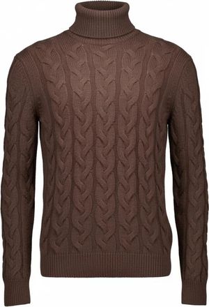 Gran Sasso Zopfstrick-Rollkragenpullover - - Knitwear - Herren - Braun - 2XL