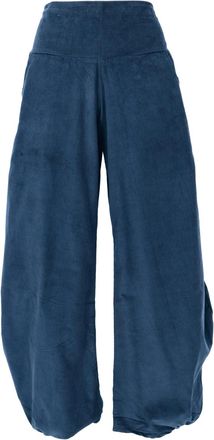 Guru Shop Weite Cord Pluderhose, Feincord Boho Hose - Nachtblau, Damen, Baumwolle, Size:S