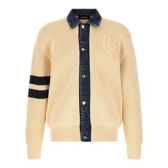 Dsquared2 Homme, Pulls, Beige, Taille: L Denim Mix D2 Cardigan