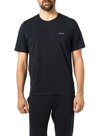 HUGO BOSS Herren T-Shirt blau Baumwolle unifarben