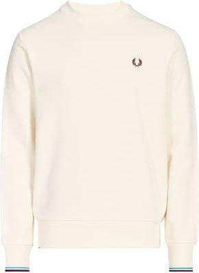 Fred Perry runde Baumwollrunde -Anspruchs -Sweatshirt - Beige