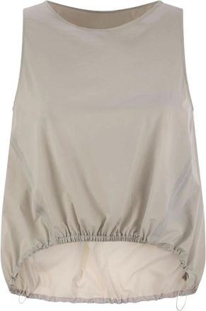 Herno Femme, Tops, Beige, Taille: 34 FR Haut sans Manches &agrave; Plis au Dos