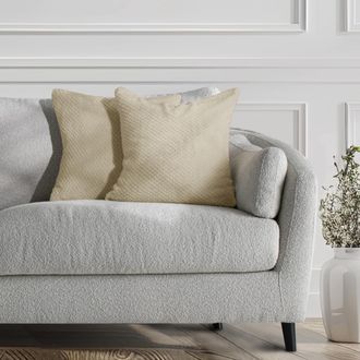 Decoking 58367 2tlg 2 Kissenbez&uuml;ge 45x45 cm Mikrofaser Rei&szlig;verschluss Fleece Kissenh&uuml;llen beige Henry