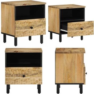 vidaXL Nachttisch 40x33x46 cm Massivholz Mango - Nachttisch - Mangoholz Tisch - Wohnzimmertisch - Schlafzimmerschreibtisch - Sideboard - Home & Living