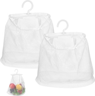 BESPORTBLE 2 St&uuml;ck Aufh&auml;ngbare Mesh Aufbewahrungstasche Aus Atmungsaktivem F&uuml;r K&uuml;che Bad Vielseitiger Wiederverwendbarer Netzbeutel Mit Gro&szlig;em Fassungsverm&ouml;gen Z