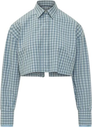 Msgm Msgm, Femme, Blouses et Chemises, Bleu, Taille: 38 FR Chemise &agrave; nouer