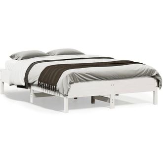 vidaXL Cadre de lit sans matelas blanc 140x190 cm bois de pin massif Vidaxl