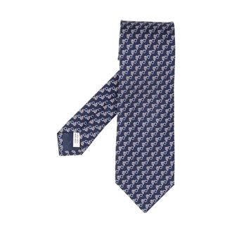 Ferragamo Gufo Seidenkrawatte - - Accessories - Herren - Blau - ONE SIZE