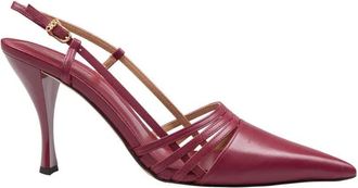 Michael Kors Hohe Schuhe - Slingback Haisley In Burgundy Leather - Gr. 7_5 - in Rot - f&uuml;r Damen