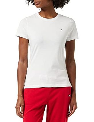 Tommy Hilfiger T-Shirt Manches Courtes Femme Heritage Col Ras-du-Cou, Blanc (Classic White), XL