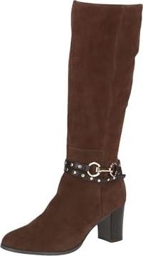 Caprice Bottes pour Femme 9-25502-43 Haute Jusquau Genou, Peigne Marron foncé, 37.5 EU