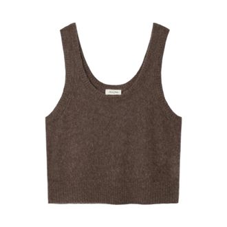 American Vintage Femme, Tops, Brun, Taille: 38 FR Pull ajust&eacute; &agrave; col rond