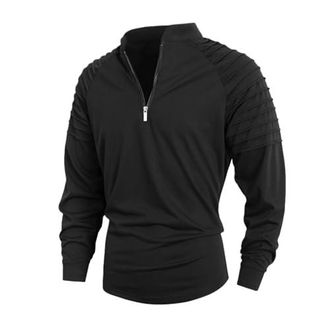 Generic Pull de golf l&eacute;ger &agrave; manches longues pour homme style occidental &agrave; s&eacute;chage rapide, Noir, XXL