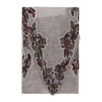 Faliero Sarti Femme, Accessoires, Gris, Taille: ONE Size &Eacute;charpe Ariko en m&eacute;lange de laine avec broderie