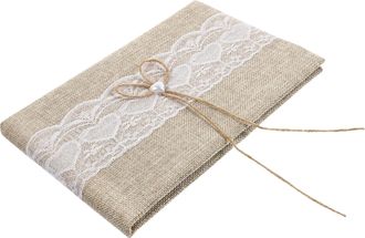 BESPORTBLE Leinen Hochzeits G&auml;stebuch Sign in Buch mit Unterschriften Stilvolles Anwesenheitsbuch f&uuml;r Hochzeit und Party Langlebiges Party Anmeldematerial Frostb