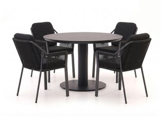 Tierra Outdoor Liv/La Fonte &oslash; 120 cm Gartenm&ouml;bel-Set 5-teilig stapelbar
