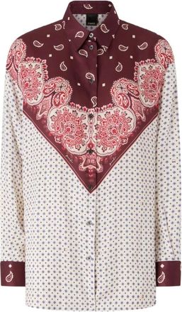Pinko Pinko, Femme, Blouses et Chemises, Multicolore, Taille: 40 FR Chemise avec motif cravate et imprim&eacute; plac&eacute;