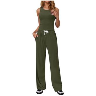Generic V&ecirc;tements de sport pour femme - Ensemble 2 pi&egrave;ces en satin &agrave; manches longues et pantalon boutonn&eacute; - V&ecirc;tement de d&eacute;tente 2 pi&egrave;ces &agrave; capuche et jogging 