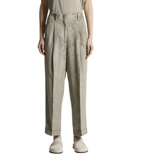 PESERICO Viskose-Hose in Samt-Optik - - Trousers - Damen - Gr&uuml;n - M