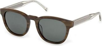 Timberland Homme, Accessoires, Brun, Taille: 53 MM Lunettes de soleil rondes polaris&eacute;es