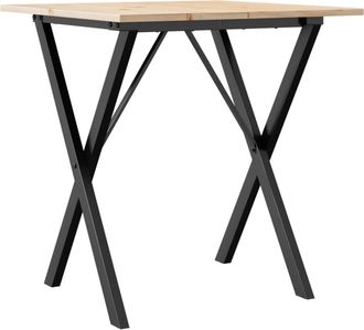 Generic Esstisch mit Naturholzplatte und Schwarzem Metallrahmen, Quadratischer K&uuml;chentisch Im Industriestil, Anwendbar f&uuml;r Kleine R&auml;ume, Fr&uuml;hst&uuml;cksecken und E