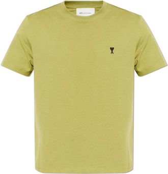 Ami Homme, Tops, Vert, Taille: XL T-Shirt avec Logo Brod&eacute;