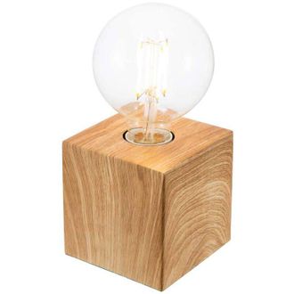 Nino Leuchten Lampe de table 1 feuille. LEONIE couleur ch&ecirc;ne clair pour 1xE27, max.42W 10cmx10cm, H: 10cm ON / OFF tactile