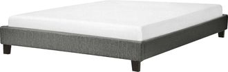 Beliani Polsterbett Grau Doppelbett mit Lattenrost 160 x 200 cm modernes Bettgestell