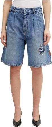 Off-white Femme, Shorts, Bleu, Taille: W28 Short en jean Bermuda Royal Patch